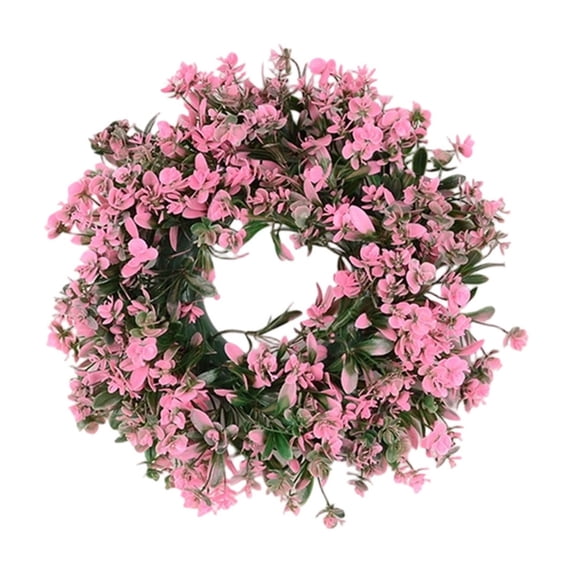 15.35 Inch Artificial Eucalyptus Wreath, UV Resistant Fake Leaf Wreath ...
