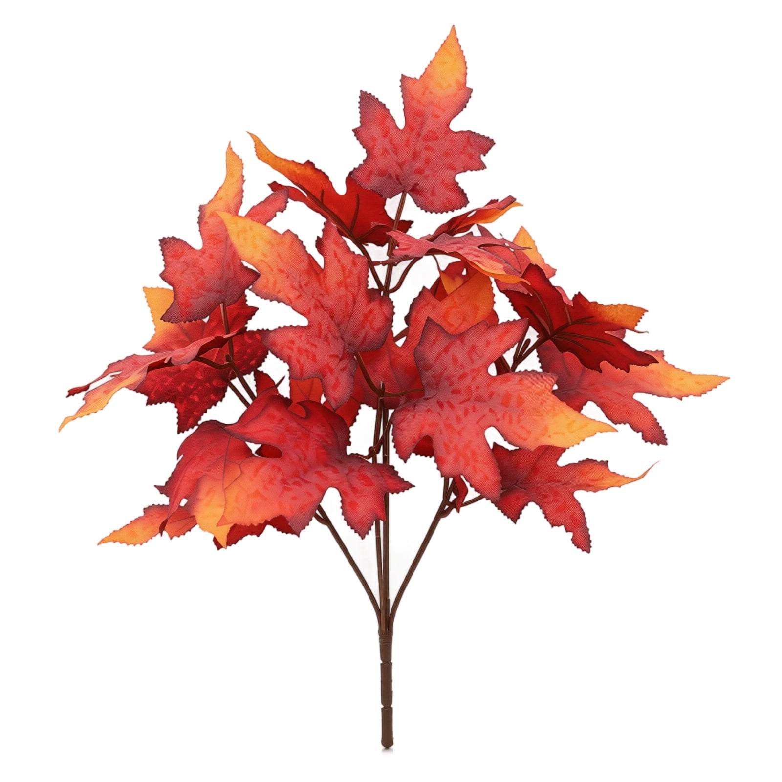 15.35 Inch Faux Fall Maple Leaf Pick Artificial Maple Leaf Branches For ...