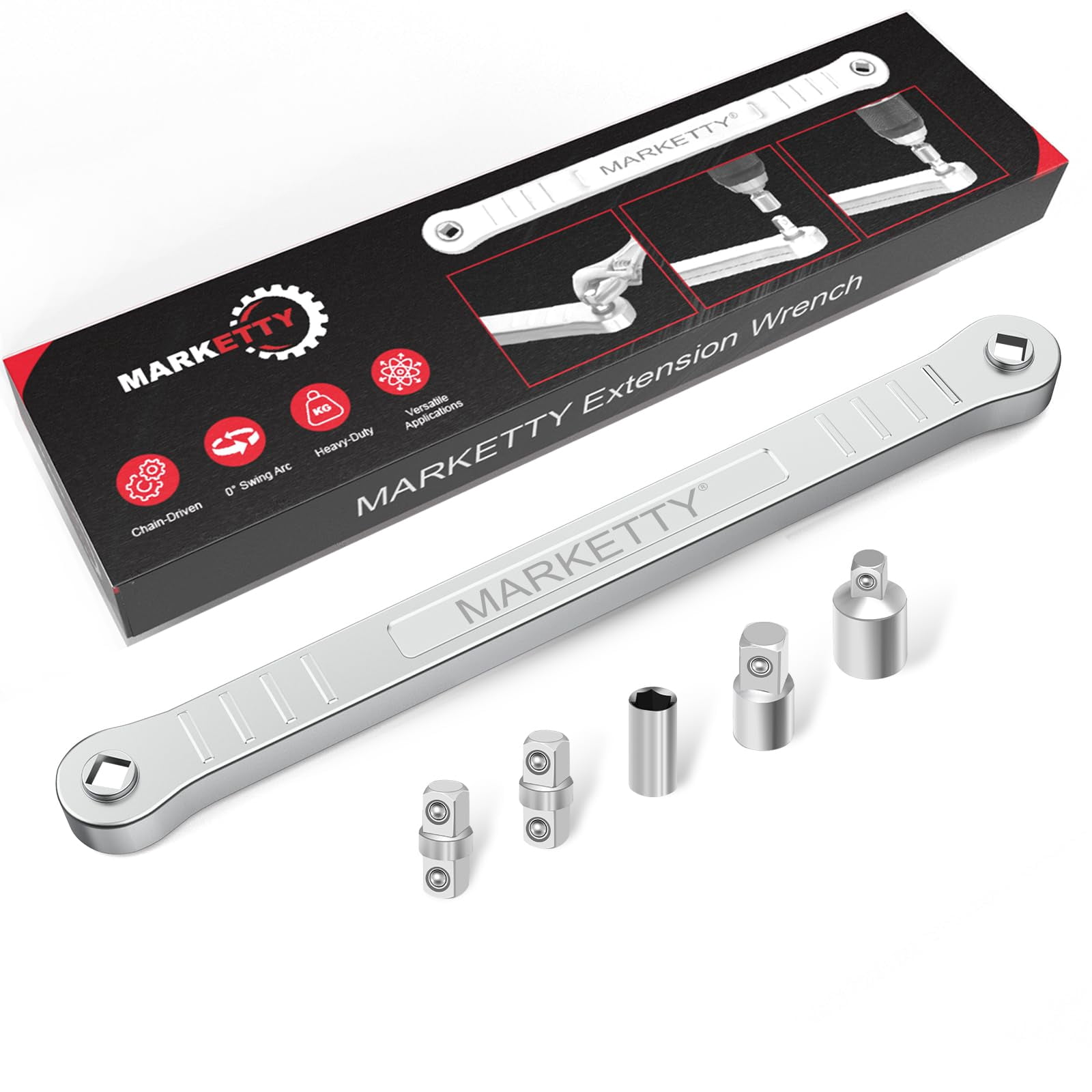 15.35-Inch Offset Extension Wrench Set, 3/8-Inch Square Drive, Ratchet ...