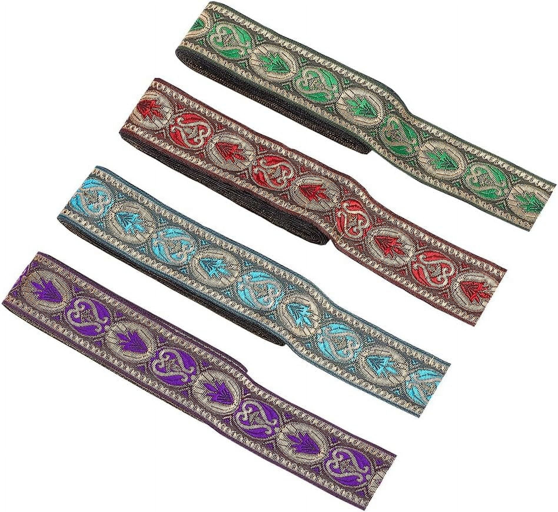 15.3Yard Vintage Embroidered Ribbons 4Rolls 1-1/8inch Wide Embroidery ...