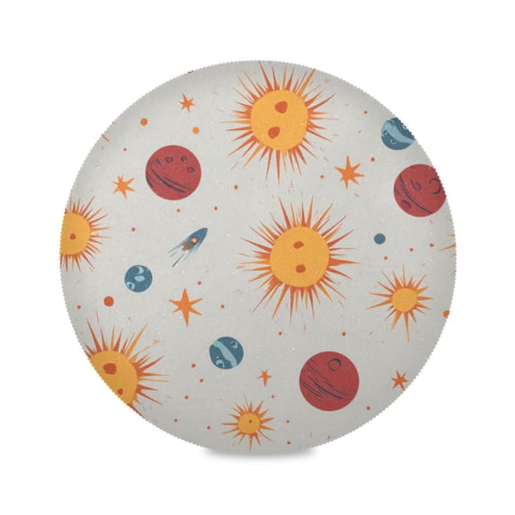15.4 Inch Round Placemats Set of 1 Washable Heat Resistant Placemats ...