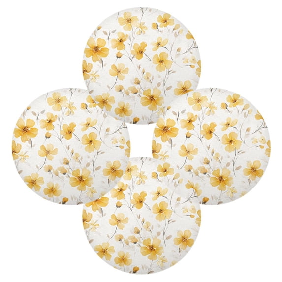 15.4 Inch Round Placemats Set of 4 Washable Heat Resistant Placemats ...