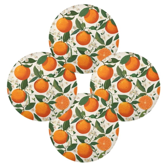 15.4 Inch Round Placemats Set of 4 Washable Heat Resistant Placemats ...