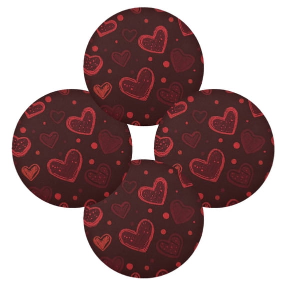 15.4 Inch Round Placemats Set of 4 Washable Heat Resistant Placemats ...