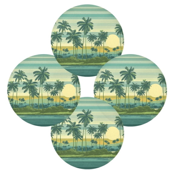15.4 Inch Round Placemats Set of 4 Washable Heat Resistant Placemats ...