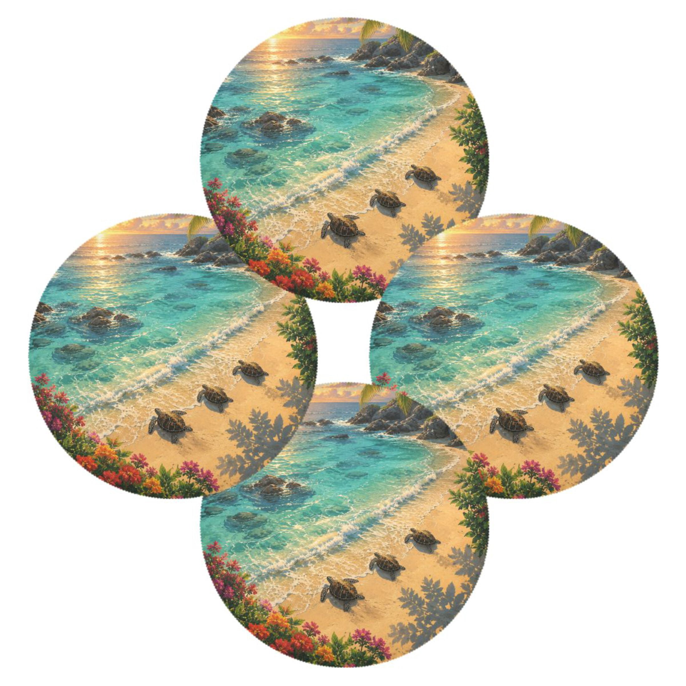 15.4 Inch Round Placemats Set of 4 Washable Heat Resistant Placemats ...