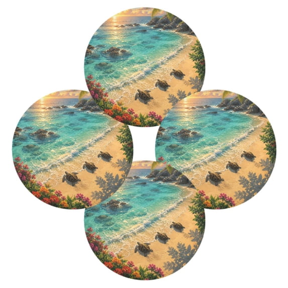 15.4 Inch Round Placemats Set of 4 Washable Heat Resistant Placemats ...
