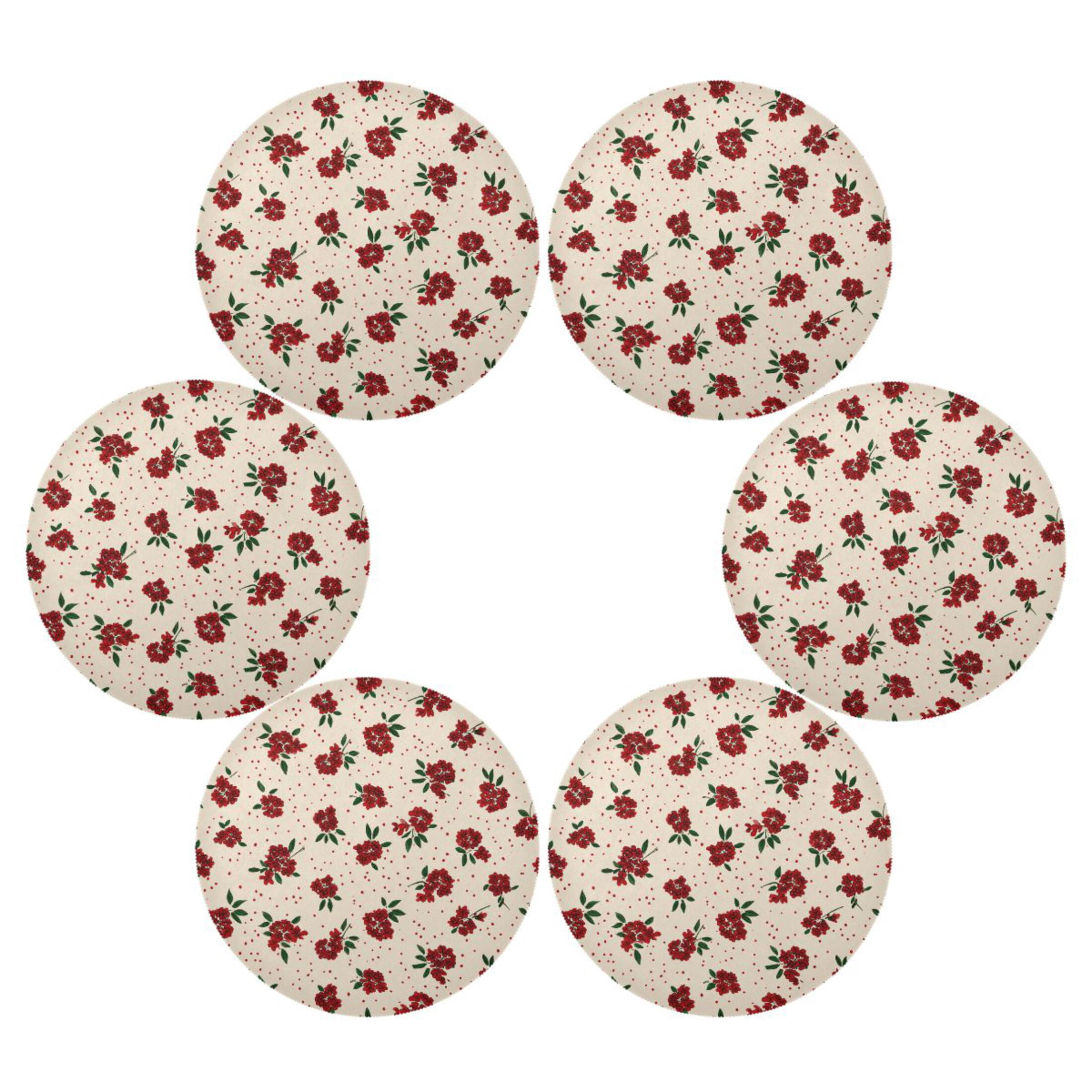 15.4 Inch Round Placemats Set of 6 Washable Heat Resistant Placemats ...