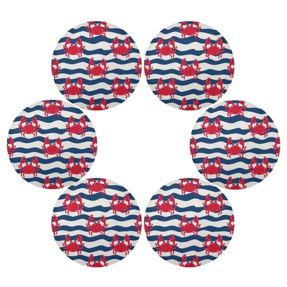 15.4 Inch Round Placemats Set of 6 Washable Heat Resistant Placemats ...