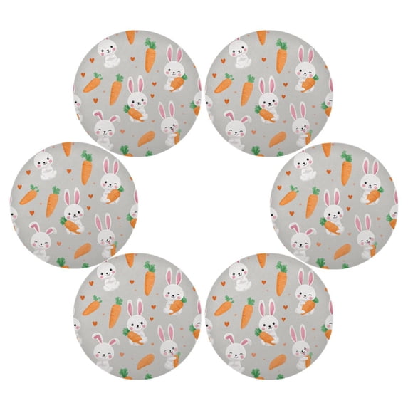 15.4 Inch Round Placemats Set of 6 Washable Heat Resistant Placemats ...
