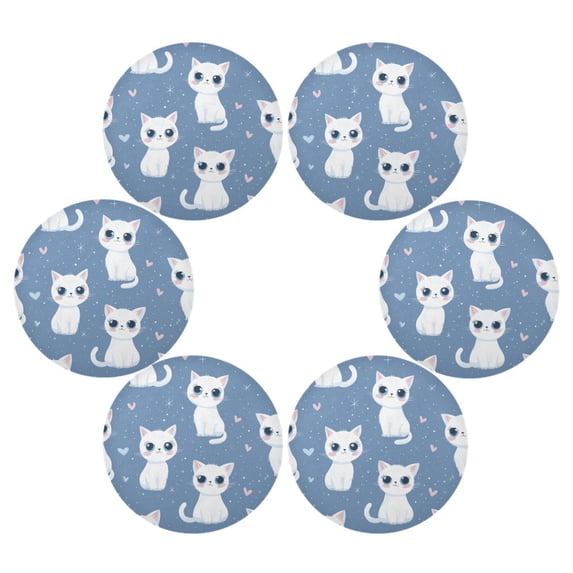 15.4 Inch Round Placemats Set of 6 Washable Heat Resistant Placemats ...