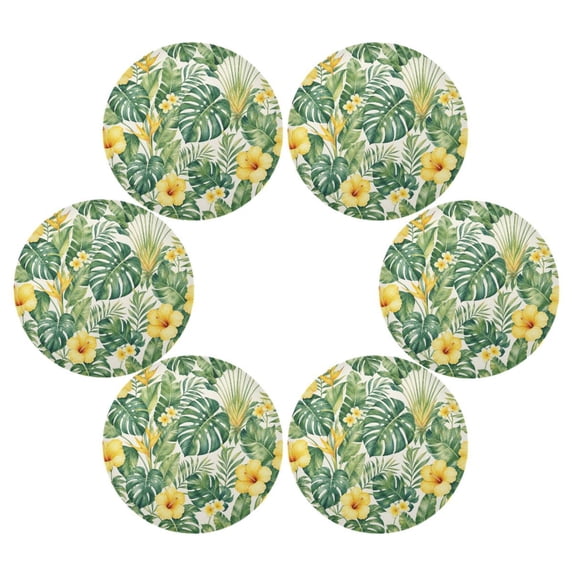 15.4 Inch Round Placemats Set of 6 Washable Heat Resistant Placemats ...