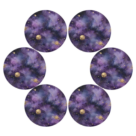 15.4 Inch Round Placemats Set of 6 Washable Heat Resistant Placemats ...