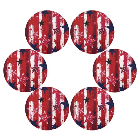 15.4 Inch Round Placemats Set of 6 Washable Heat Resistant Placemats ...