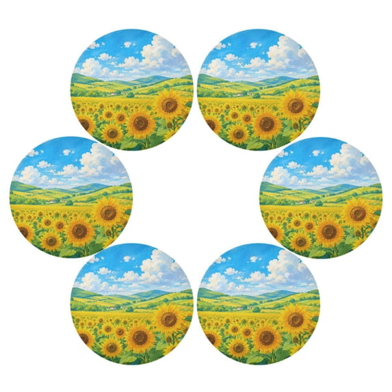 15.4 Inch Round Placemats Set of 6 Washable Heat Resistant Placemats ...