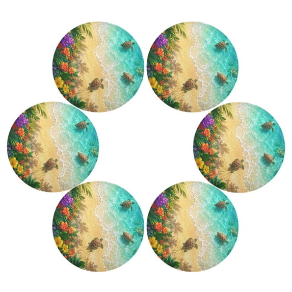 15.4 Inch Round Placemats Set of 6 Washable Heat Resistant Placemats ...