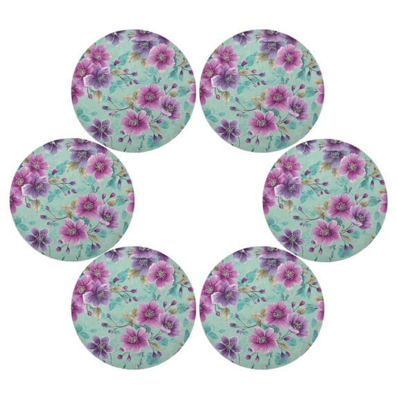 15.4 Inch Round Placemats Set of 6 Washable Heat Resistant Placemats ...