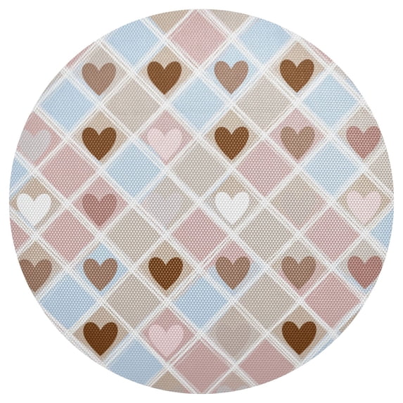 15.4 Inch Round Woven Placemats set of 1 for Dining Table Washable Heat ...