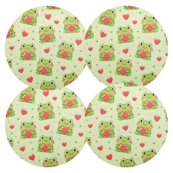 15.4 Inch Round Woven Placemats set of 4 for Dining Table Washable Heat ...