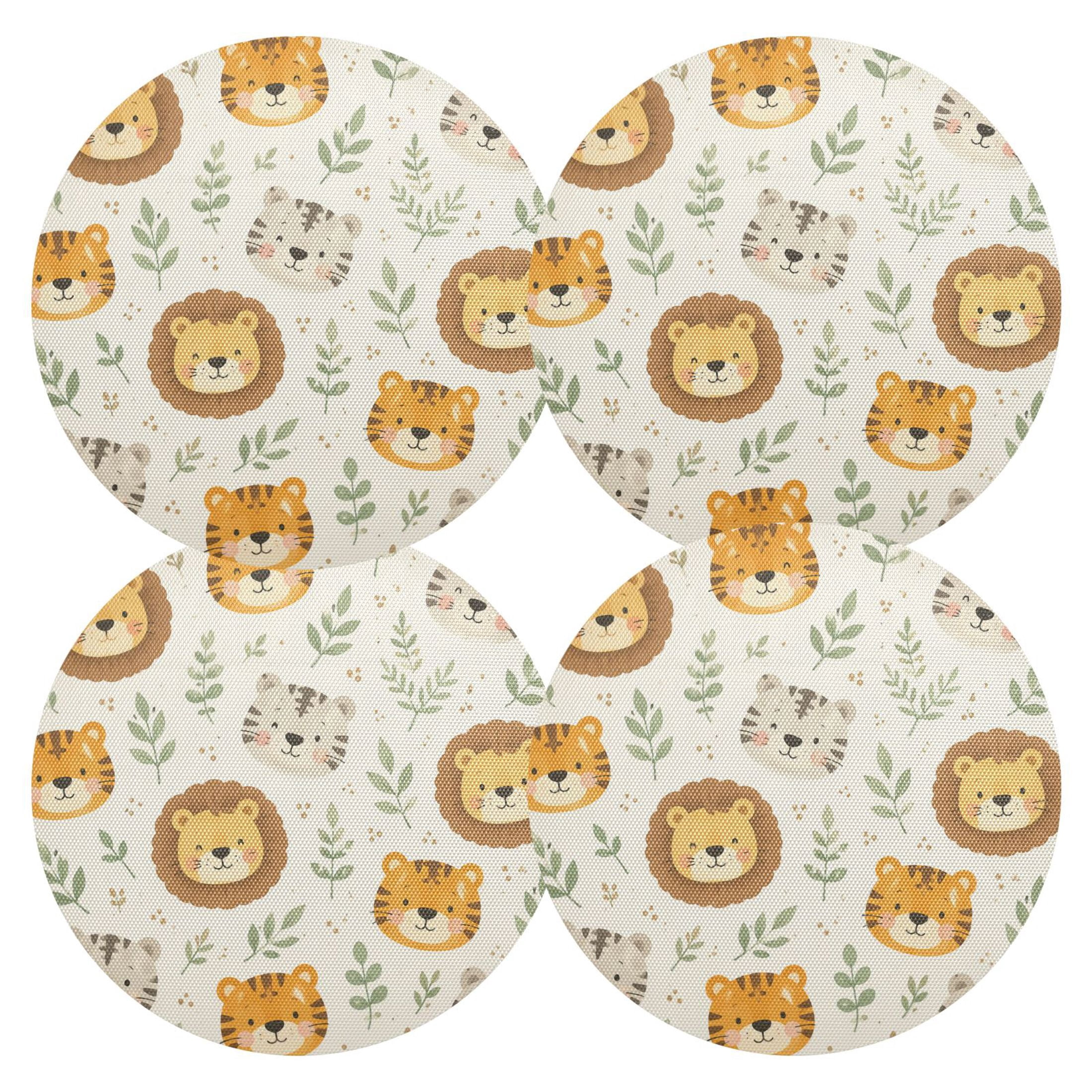 15.4 Inch Round Woven Placemats set of 4 for Dining Table Washable Heat ...