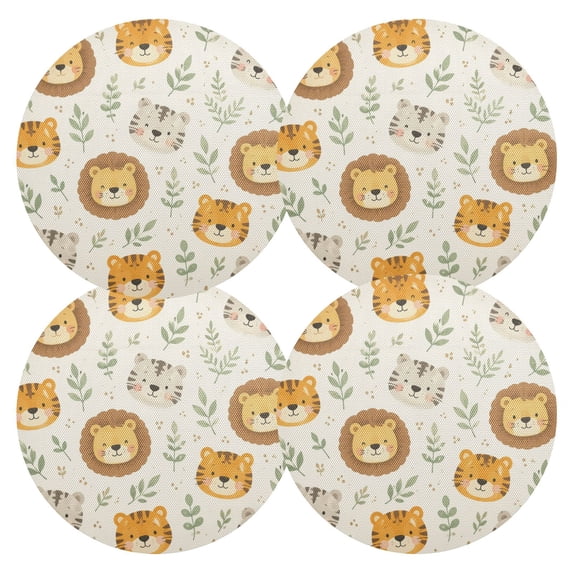 15.4 Inch Round Woven Placemats set of 4 for Dining Table Washable Heat ...