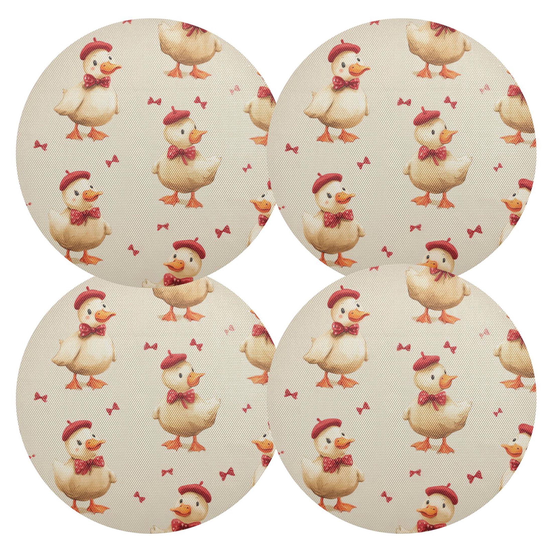 15.4 Inch Round Woven Placemats set of 4 for Dining Table Washable Heat ...