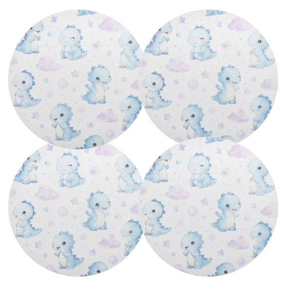 15.4 Inch Round Woven Placemats set of 4 for Dining Table Washable Heat ...