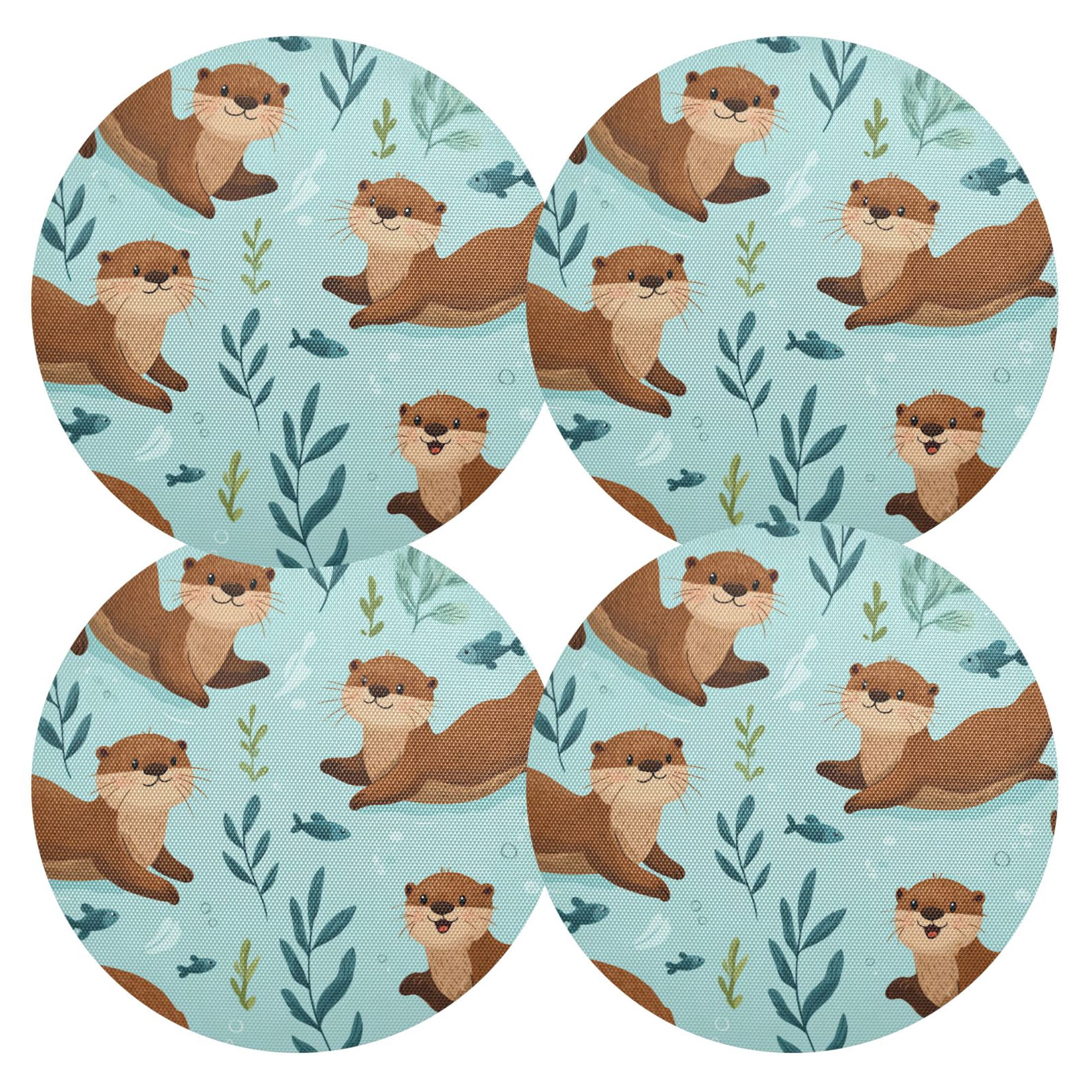15.4 Inch Round Woven Placemats set of 4 for Dining Table Washable Heat ...