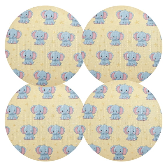 15.4 Inch Round Woven Placemats set of 4 for Dining Table Washable Heat ...