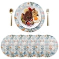 15.4 Inch Round Woven Placemats set of 6 for Dining Table Washable Heat ...