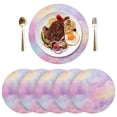 15.4 Inch Round Woven Placemats set of 6 for Dining Table Washable Heat ...
