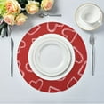 15.4" Round Placemat Set of 1 Polyester Fabric Place Mats Non-Slip ...