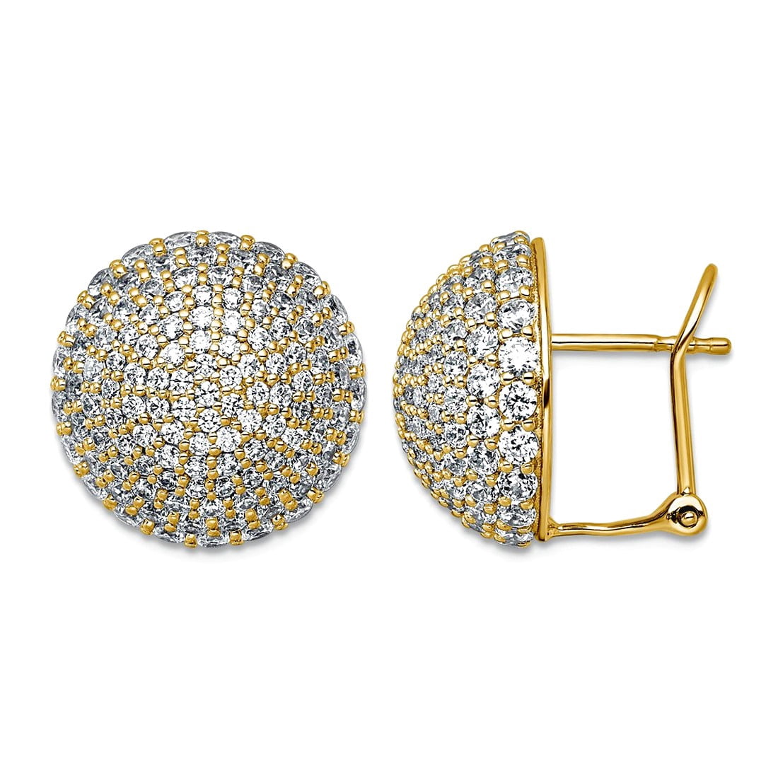 14k Solid Yellow Gold 4ct Lab Grown Diamond VS+ F+ Pave Ball Comp ...
