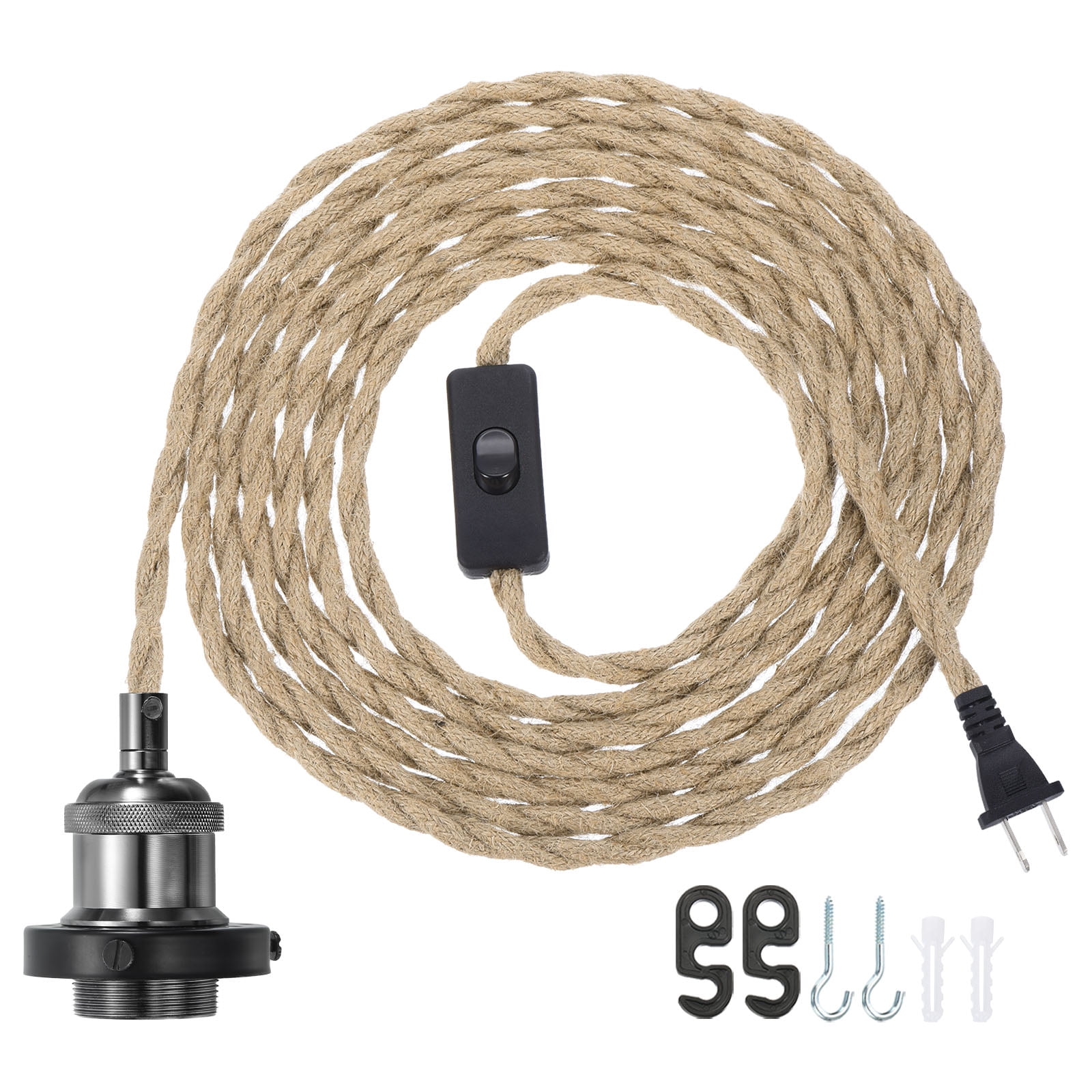 15.4Ft Pendant Light Cord Kit, Plug in E26 Socket Hanging Light with ...