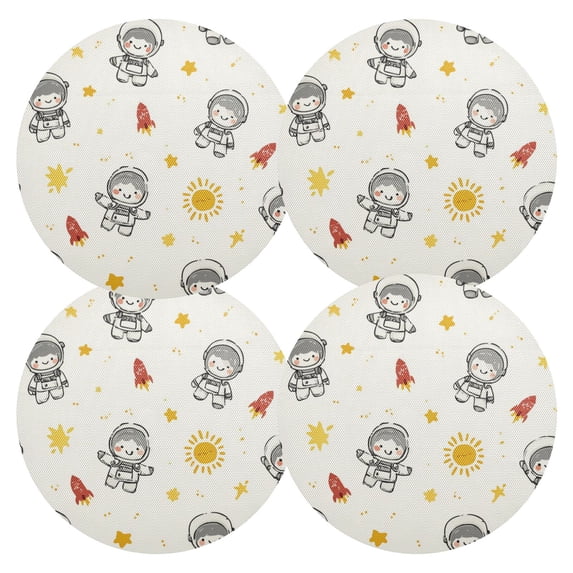 15.4Inch Round Placemats Set of 4 Heat Resistant and Cuttable Woven ...