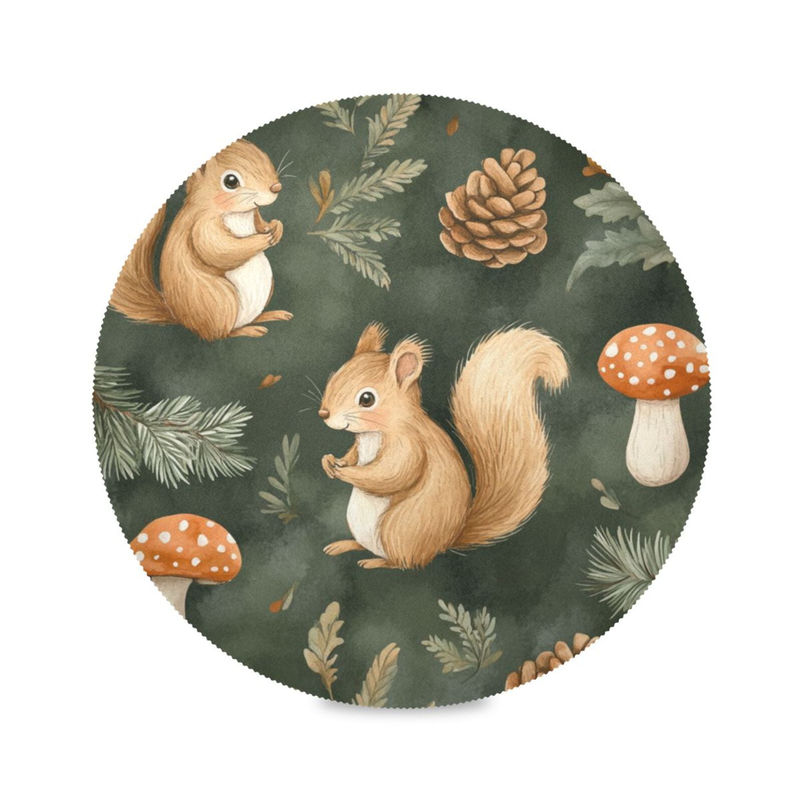 15.4inch Round Placemats, DIY Printing Design, Suitable for Kitchen, Table Party Decoration Cute ...