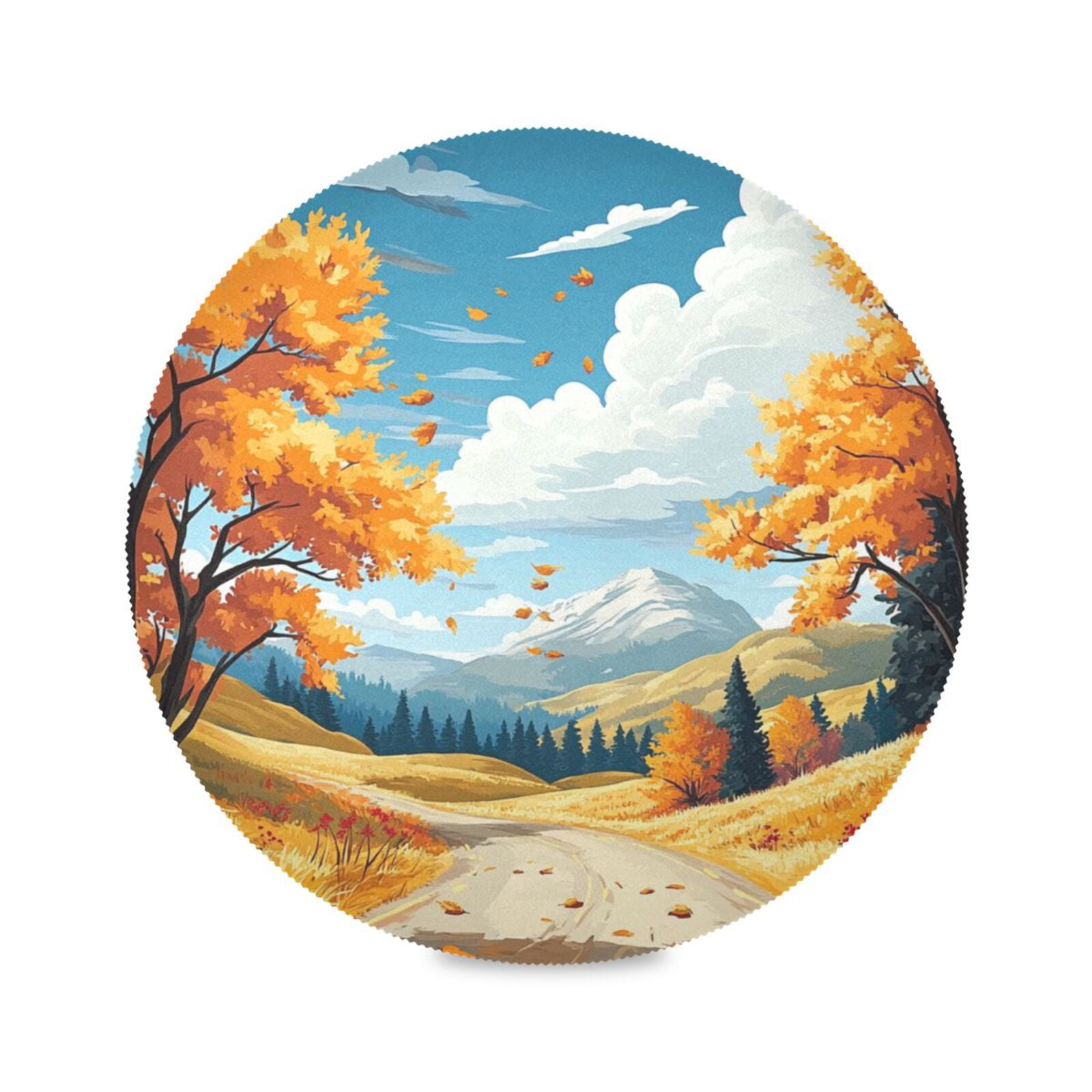 15.4inch Round Placemats, DIY Printing Design, Suitable for Kitchen ...