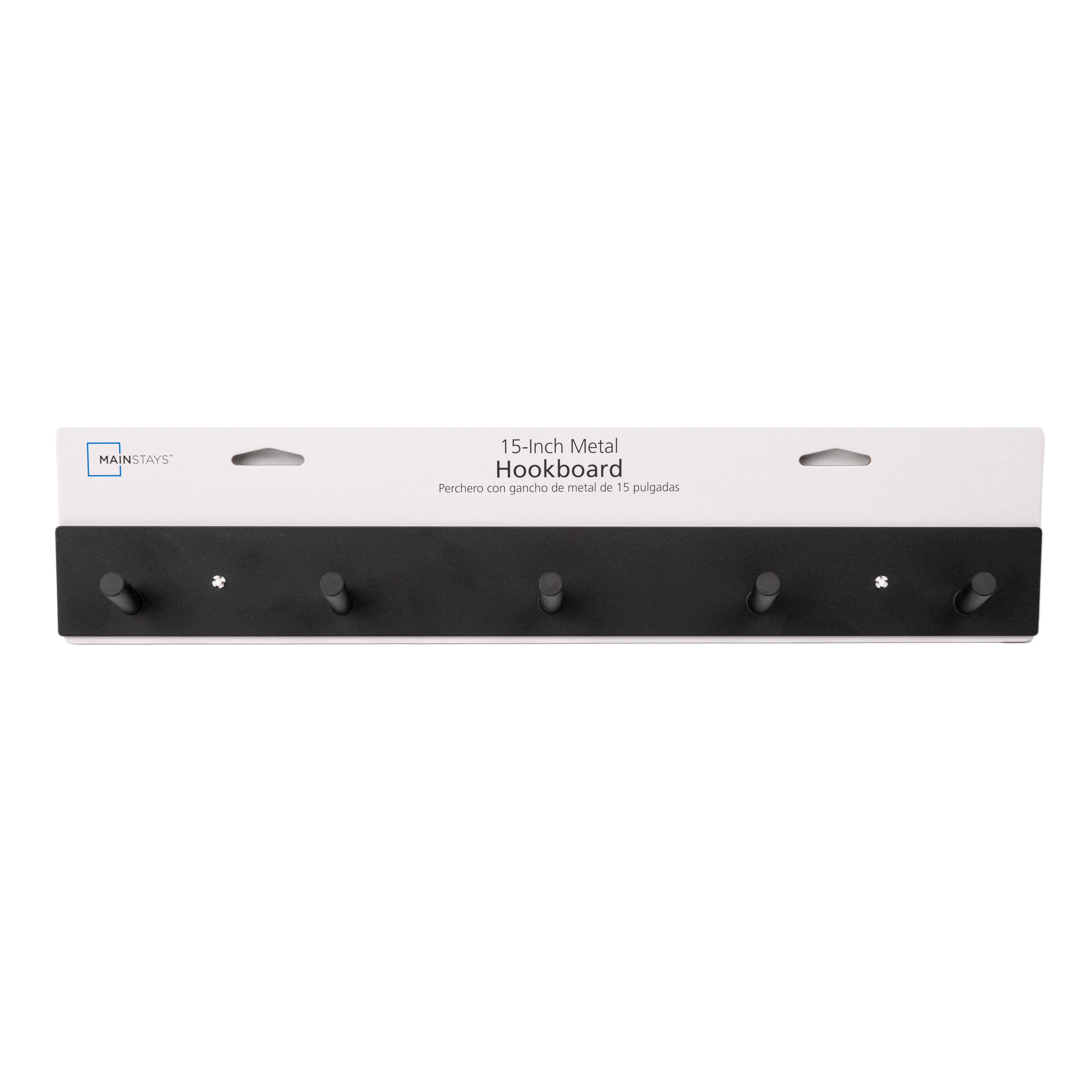 Mainstays 15.5" 5 Hook Black Metal Hookboard - Walmart.com