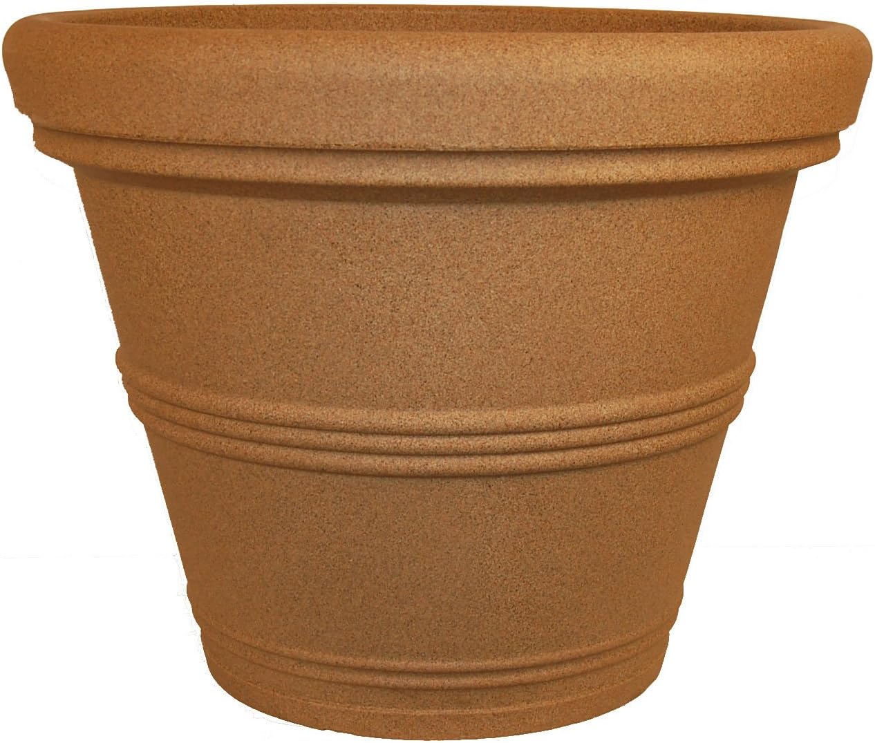 15.5" Classic Rolled Rim Garden Planter, Sandstone - Walmart.com