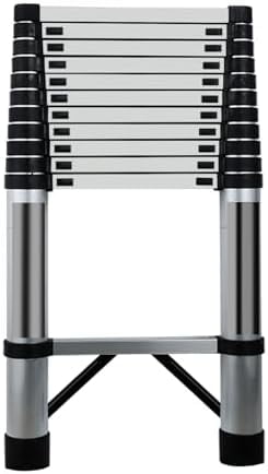 15.5 FT Telescoping Ladder - Stainless Steel Telescopic Straight Ladder ...