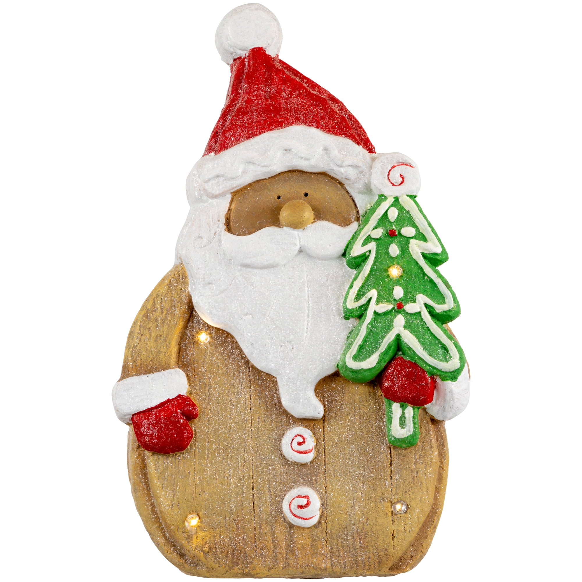 15.5" LED Lighted Gingerbread Santa Tabletop Christmas Figurine ...