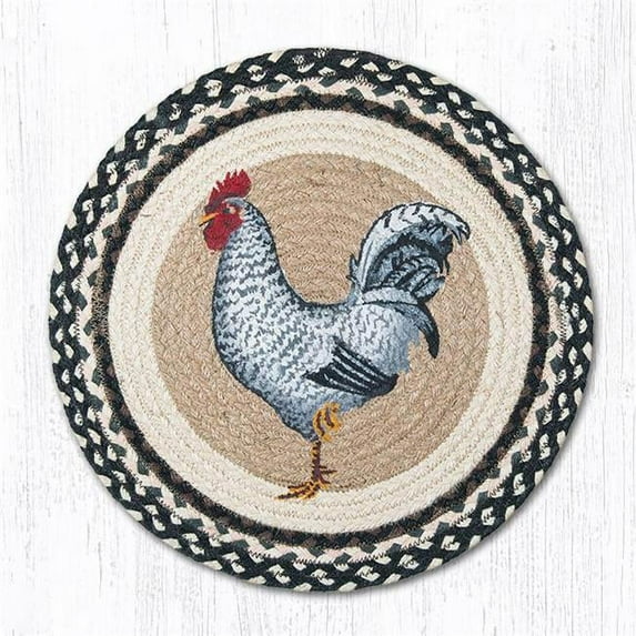 15.5 in. Black & White Rooster Round Chair Pad - Walmart.com
