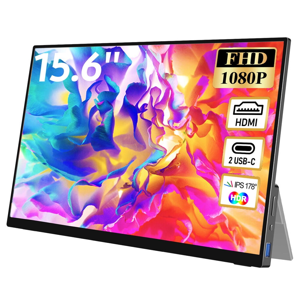 15.6" 16:9 Portable Monitor 1920*1080 Type C For Laptop Phone Display ...