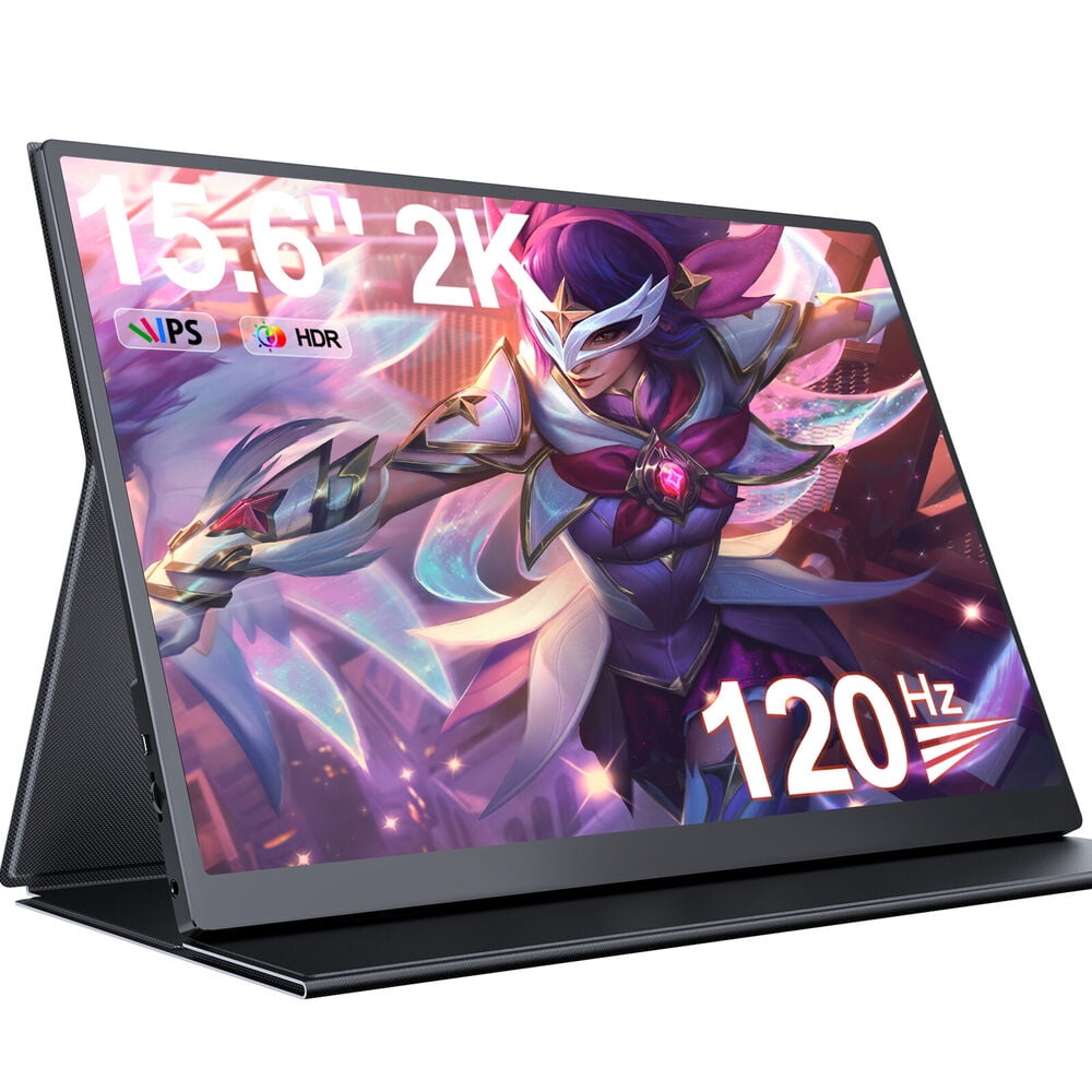 15.6" 2K 120Hz Portable Monitor USB C Eyecare Lightweight Travel Extend ...