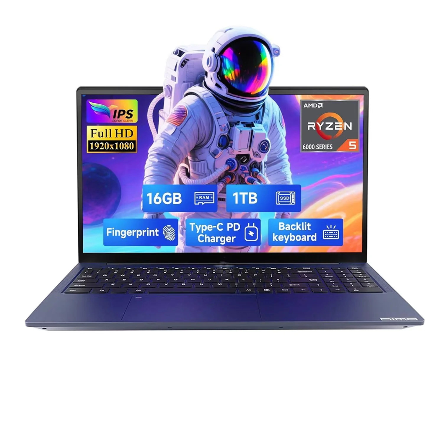 15.6'' Business Laptop Computer, AMD Ryzen 5 6600H(Beat R7 5700U, 6 ...