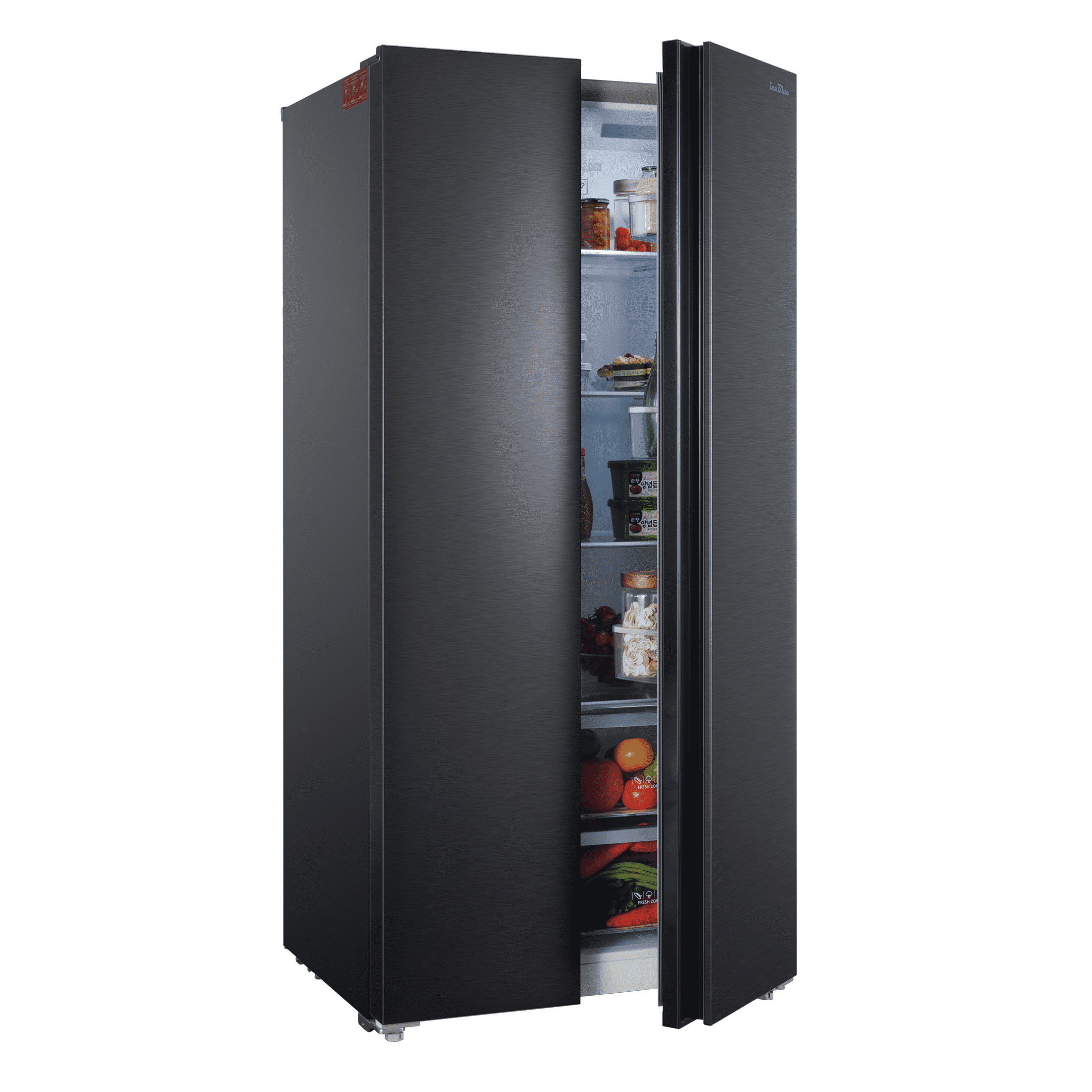 iceBlue 15.6 Cu. Ft. Black Stainless Steel Side-by-Side Refrigerator ...