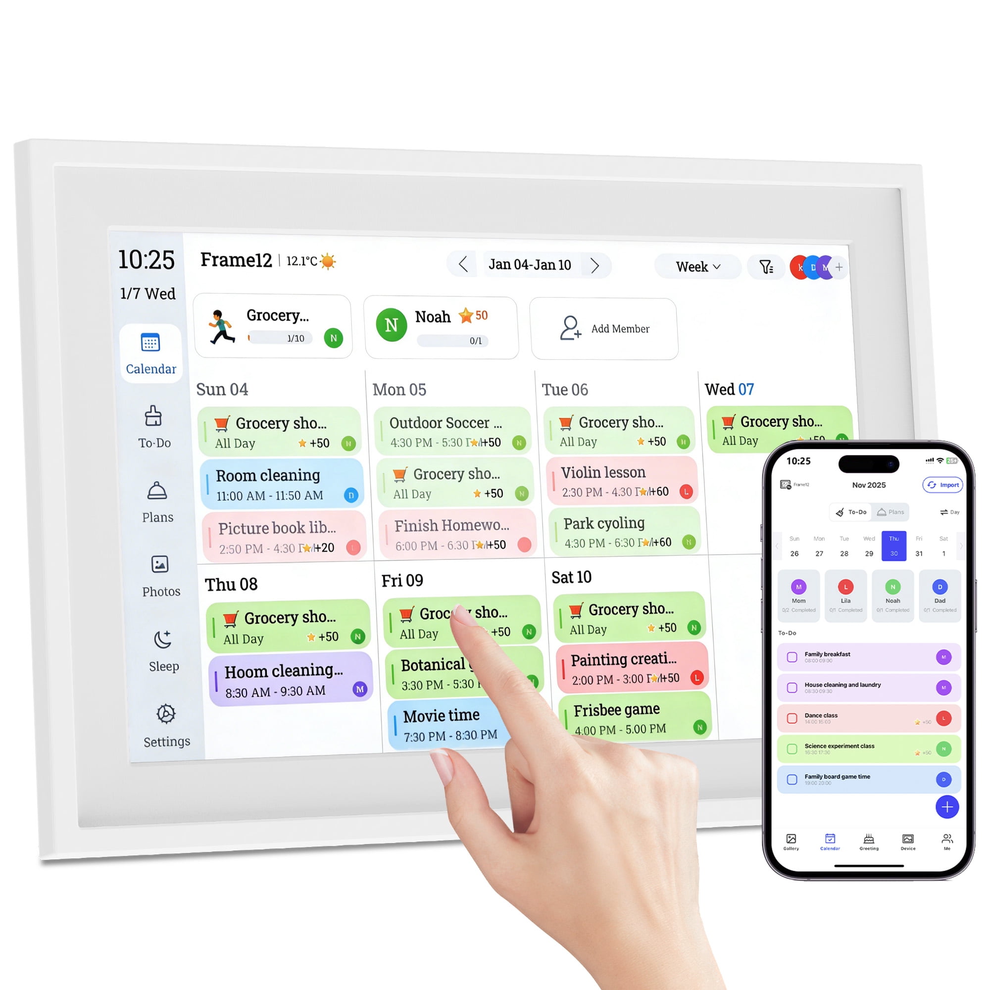 15.6" Digital Calendar, Meal Planner, Duty Chart, To-Do List, Full HD ...