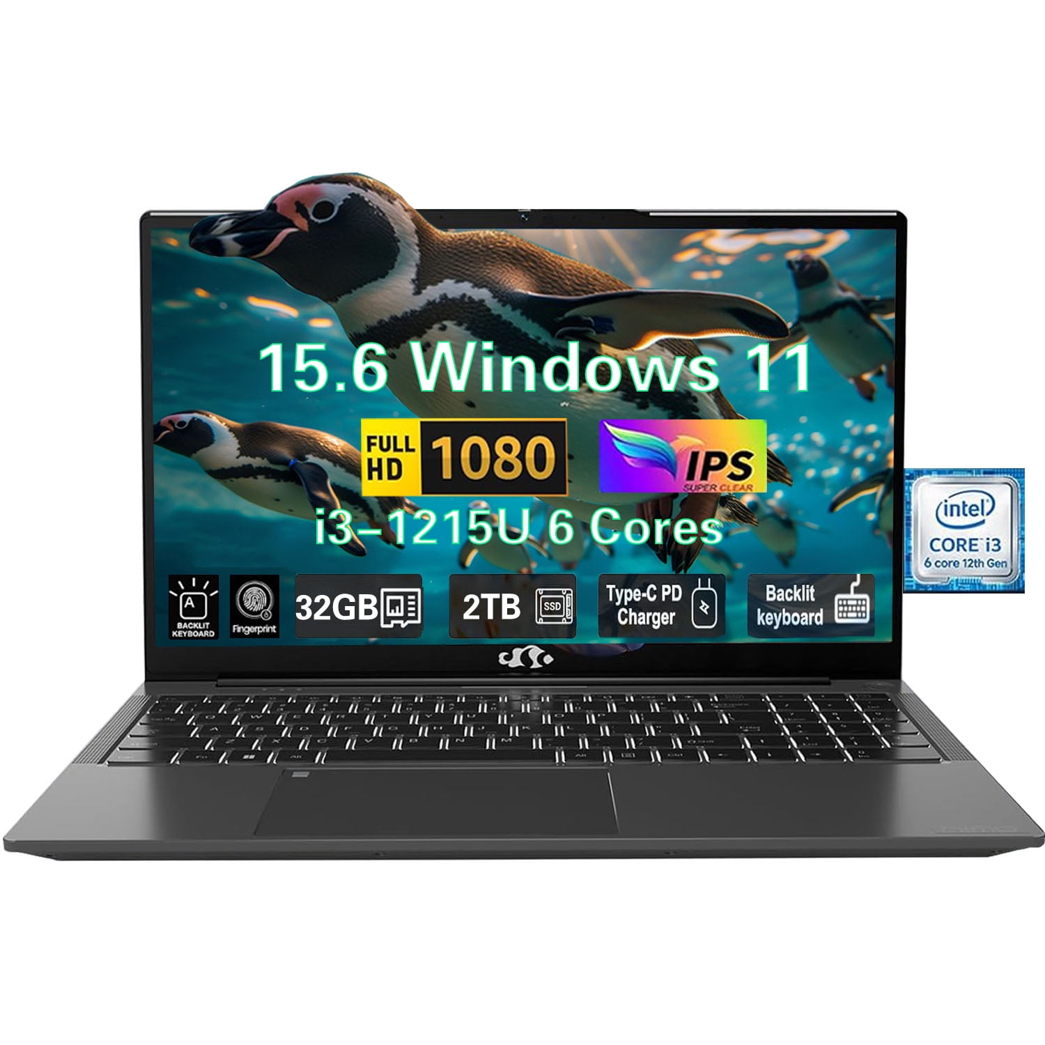 15.6" FHD High-performance laptop, Windows 11, Conference camera, Type ...