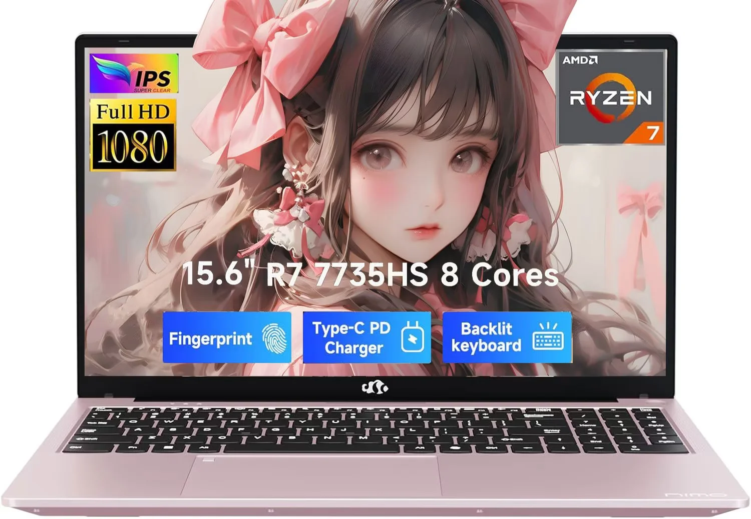 15.6" FHD IPS Gaming Laptop - AMD Ryzen 7 7735HS (8-Core) Computer with ...