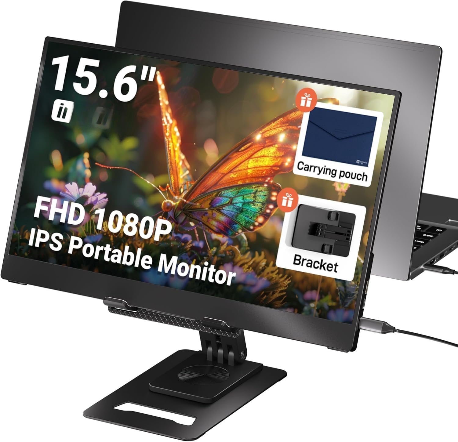 15.6'' FHD IPS Portable - Ultra Slim External Screen with USB C/HDMI ...
